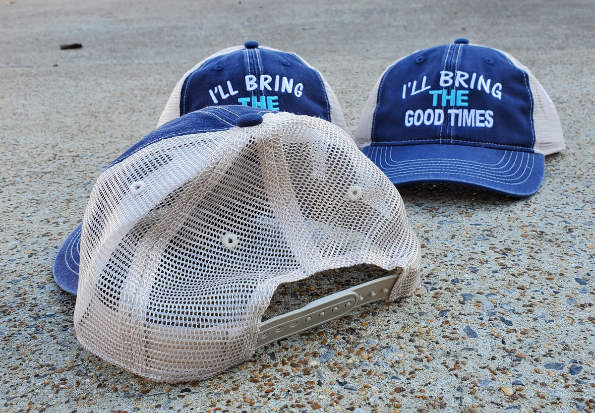 I'll Bring The...Soft Low Profile Navy/Tan Cap – Wicked Vine Stitching